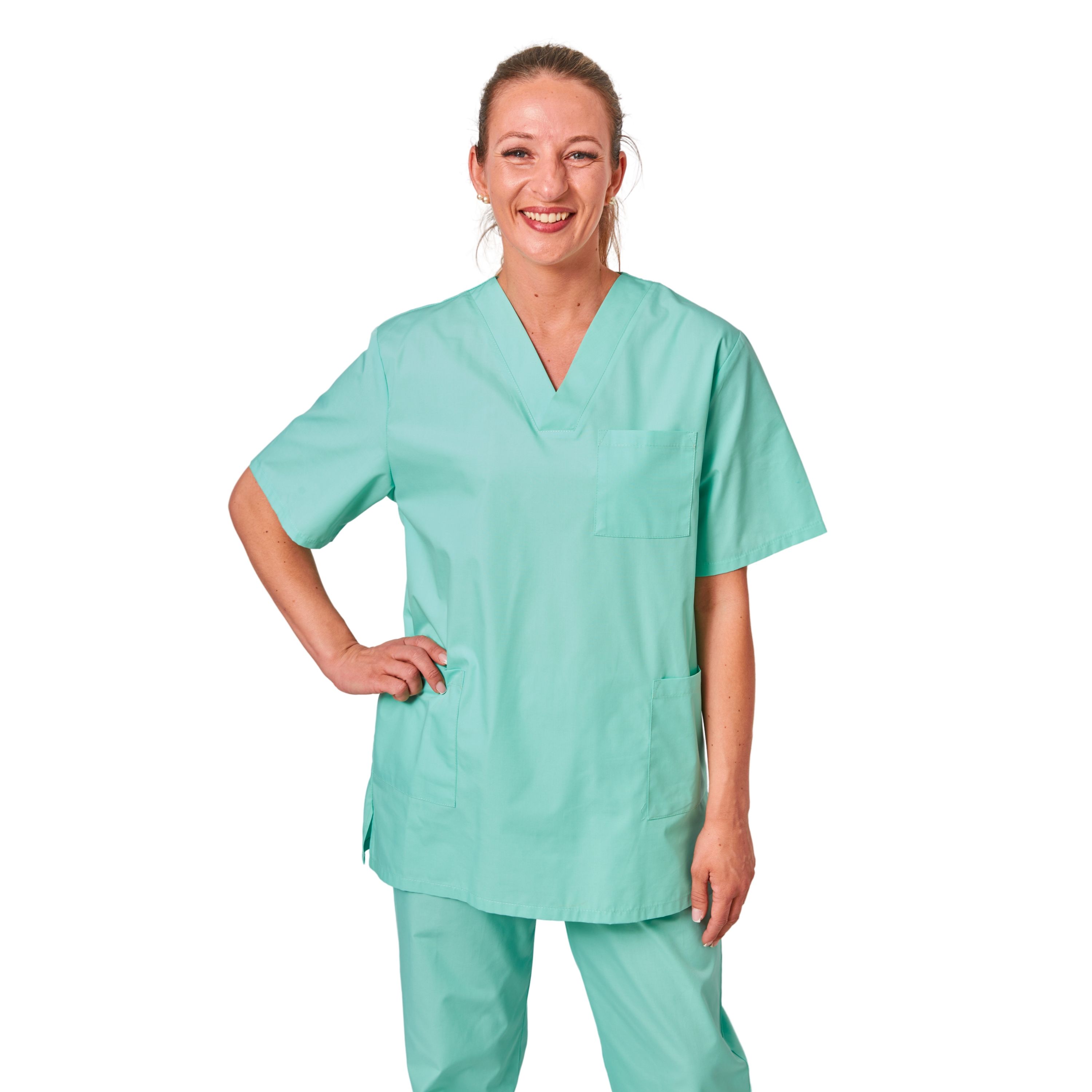 Tenue infirmiere vert nil blouse medical et pantalon de travail medical