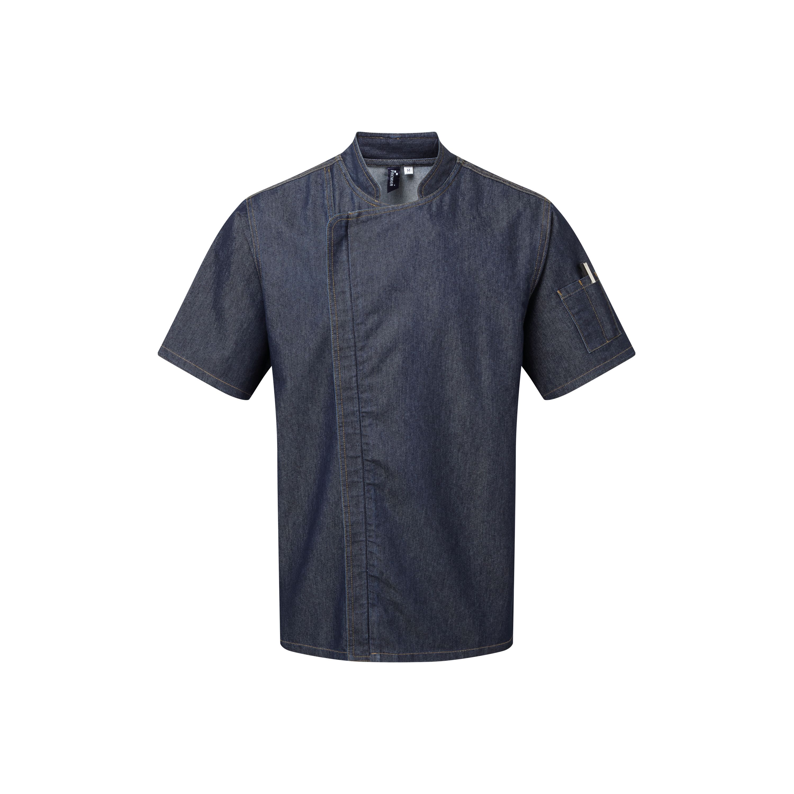 Veste chef cuisinier “Zip close” Indigo Denim – fonctionnelle et élégante
